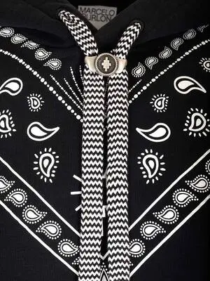 MARCELO BURLON COUNTY OF MILAN Bandana Printed Drawstring Hoodie - Black