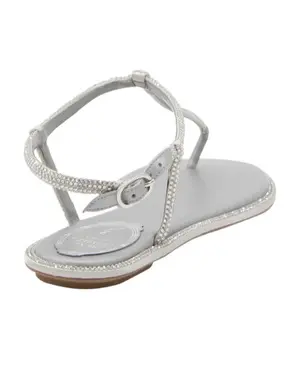 Rene Caovilla Diana Embellished Thong Sandals - Gray