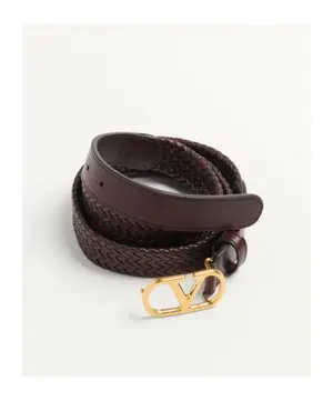 Valentino Garavani Vlogo Signature Braided Belt - Brown