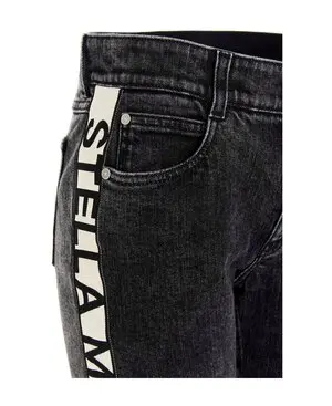 Stella McCartney Logo-stripe Cropped Jeans