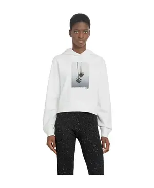 Palm Angels Cropped Graphic Hoodie
