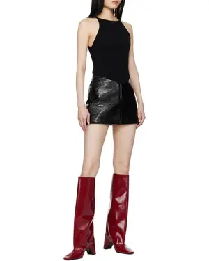 COURREGES Pointy Rib-knit Tank Top - Black