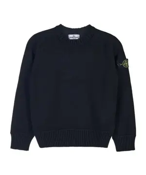 Stone Island Logo-patch Crew Neck Jumper - Black