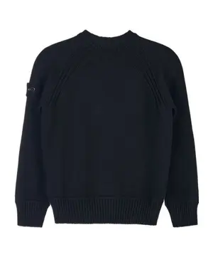 Stone Island Logo-patch Crew Neck Jumper - Black