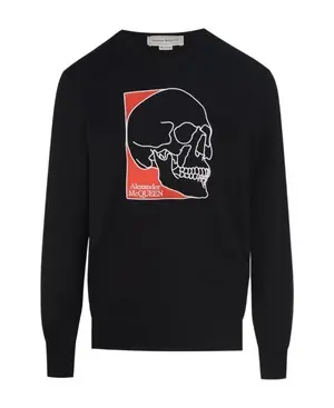 Alexander McQueen Graphic Print Crewneck Sweatshirt - Black