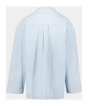 Gucci Web-stripe Denim Lace-up Shirt