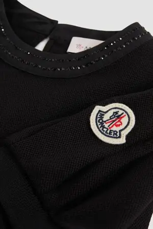 Moncler Rhinestone Embellished Cotton Piquet Polo Dress