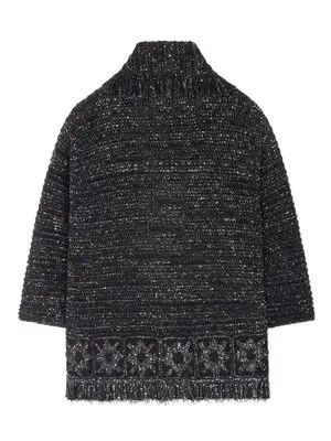 Alanui City Lights Sequined Crochet Cardigan