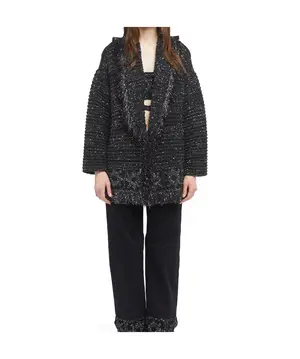 Alanui City Lights Sequined Crochet Cardigan