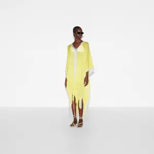 Gucci V-neck Tassel Dress With Double G Detail