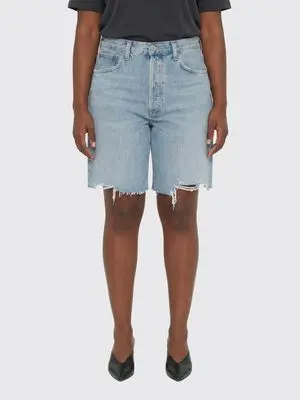 AGOLDE Indra Distressed Denim Shorts - Blue