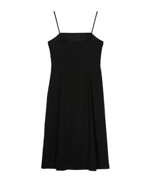 Theory Square Neck Sleeveless A-line Midi Dress - Black