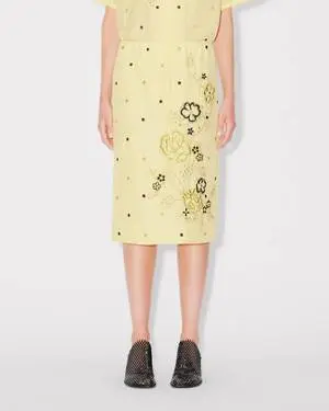 Kenzo Embroidered Straight Knee Skirt