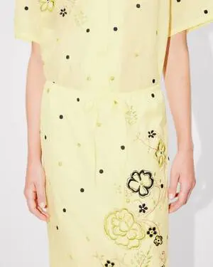 Kenzo Embroidered Straight Knee Skirt