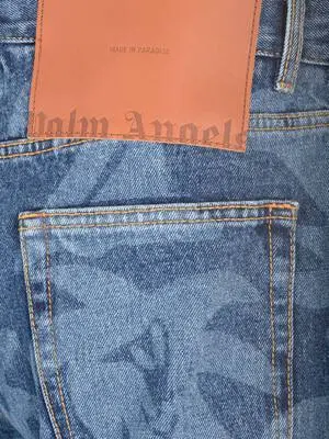 Palm Angels Allover Logo Printed Straight-leg Jeans