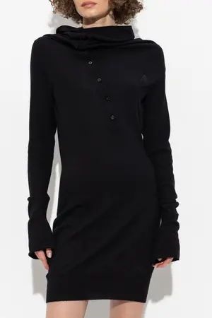 Attico Long Sleeve Hooded Mini Dress - Black