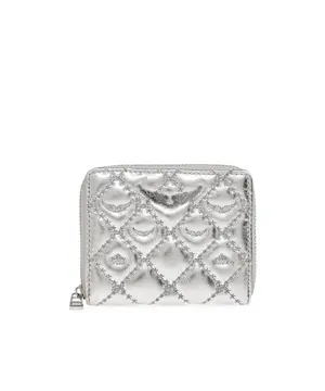 Zadig&Voltaire Quilted Leather Zip Wallet - Silver