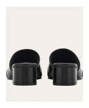 FERRAGAMO Logo Square Toe High Heel Sandals