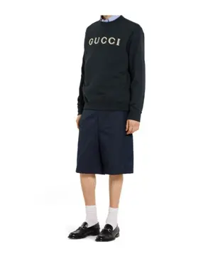Gucci Embroidered Logo Crewneck Sweatshirt