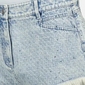 IRO PARIS Embellished Denim Shorts - Gray