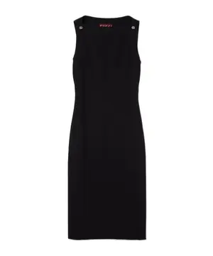 Gucci Cotton Crêpe Sleeveless Dress With Double G Detail