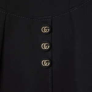 Gucci Cotton Crêpe Sleeveless Dress With Double G Detail