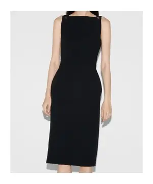 Gucci Cotton Crêpe Sleeveless Dress With Double G Detail
