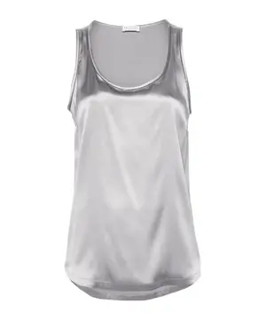 Brunello Cucinelli Monili Chain Satin Tank Top