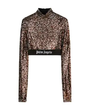 Palm Angels Sequin Embellished Cropped Top