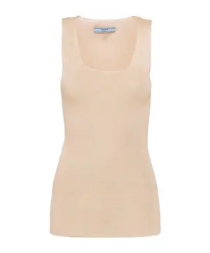 Prada Sleeveless Ribbed Tank Top