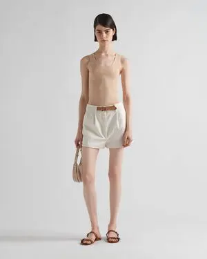 Prada Sleeveless Ribbed Tank Top