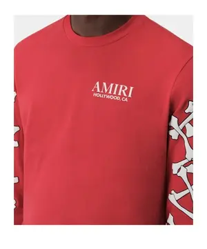 Amiri Long Sleeve Crewneck Sweater With Bone Pattern