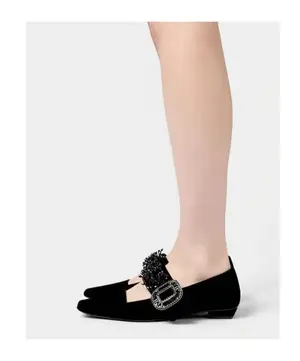 ROGER VIVIER Belle Vivier Mary Janes In Velvet With Crystal Embellishments