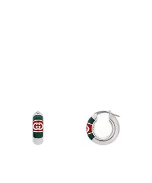 Gucci Earrings With Web Detail - Silver
