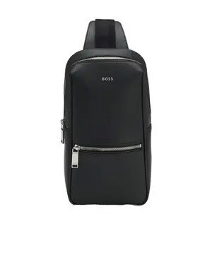 Hugo Boss Zippered Shoulder Bag - Black