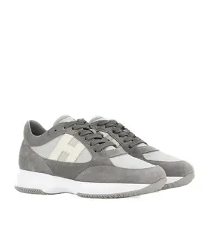 Hogan Low Top Sneakers With Side H Logo - Gray