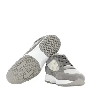Hogan Low Top Sneakers With Side H Logo - Gray
