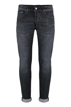 DONDUP Slim Fit Jeans With Belt Loops - Black