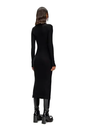 DIESEL® Mock Neck Midi Dress With Embroidered Logo