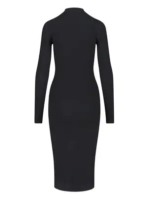 DIESEL® Mock Neck Midi Dress With Embroidered Logo