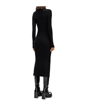 DIESEL® Mock Neck Midi Dress With Embroidered Logo