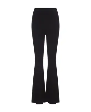 Stella McCartney Ribbed Knit Flared Leggings - Black
