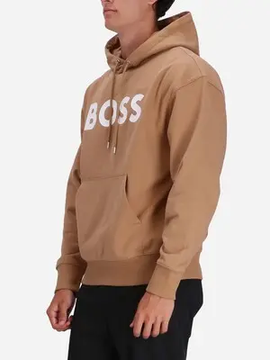 Hugo Boss Logo Print Drawstring Hoodie