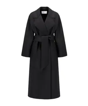 Harris Wharf London Belted Clutch Coat - Black