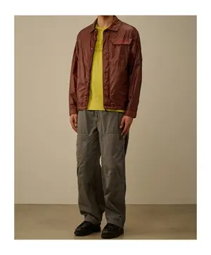 C.P. COMPANY Utility Jacket With Classic Collar And Lens Detail - Sable/brown