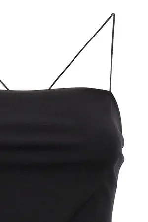 Attico Fujiko Mini Dress With Feather Trim