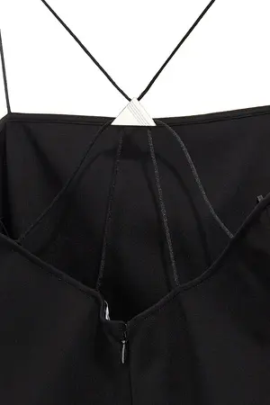 Attico Fujiko Mini Dress With Feather Trim