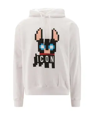 Dsquared2 Long Sleeve Graphic Hoodie - White