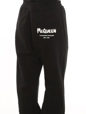 Alexander McQueen Logo Printed Jersey Joggers - Black