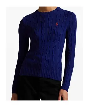 Polo Ralph Lauren Cable Knit Crewneck Sweater - Blue